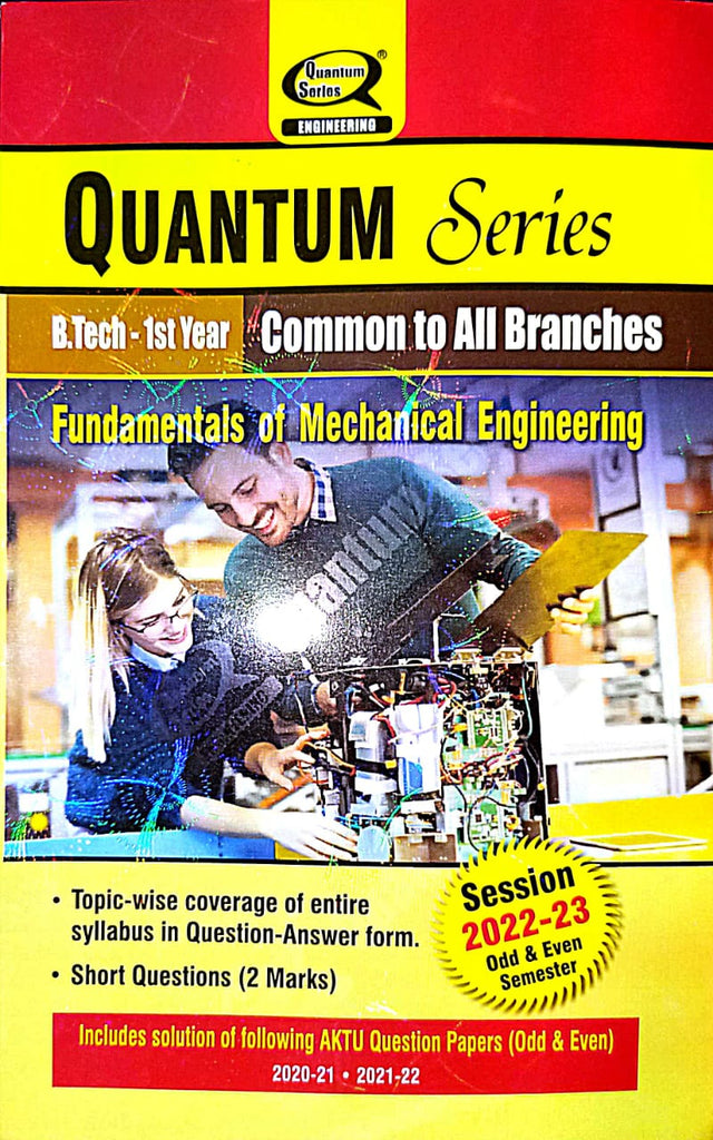 Quantum Series B.Tech FUNDAMENTALS OF MECHANICAL ENGINEERING 2022-23 – Prastuti Books